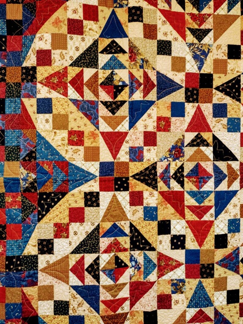 Faceted Jewels Pattern, Handmade Traditional Patchwork Quilt, All ...