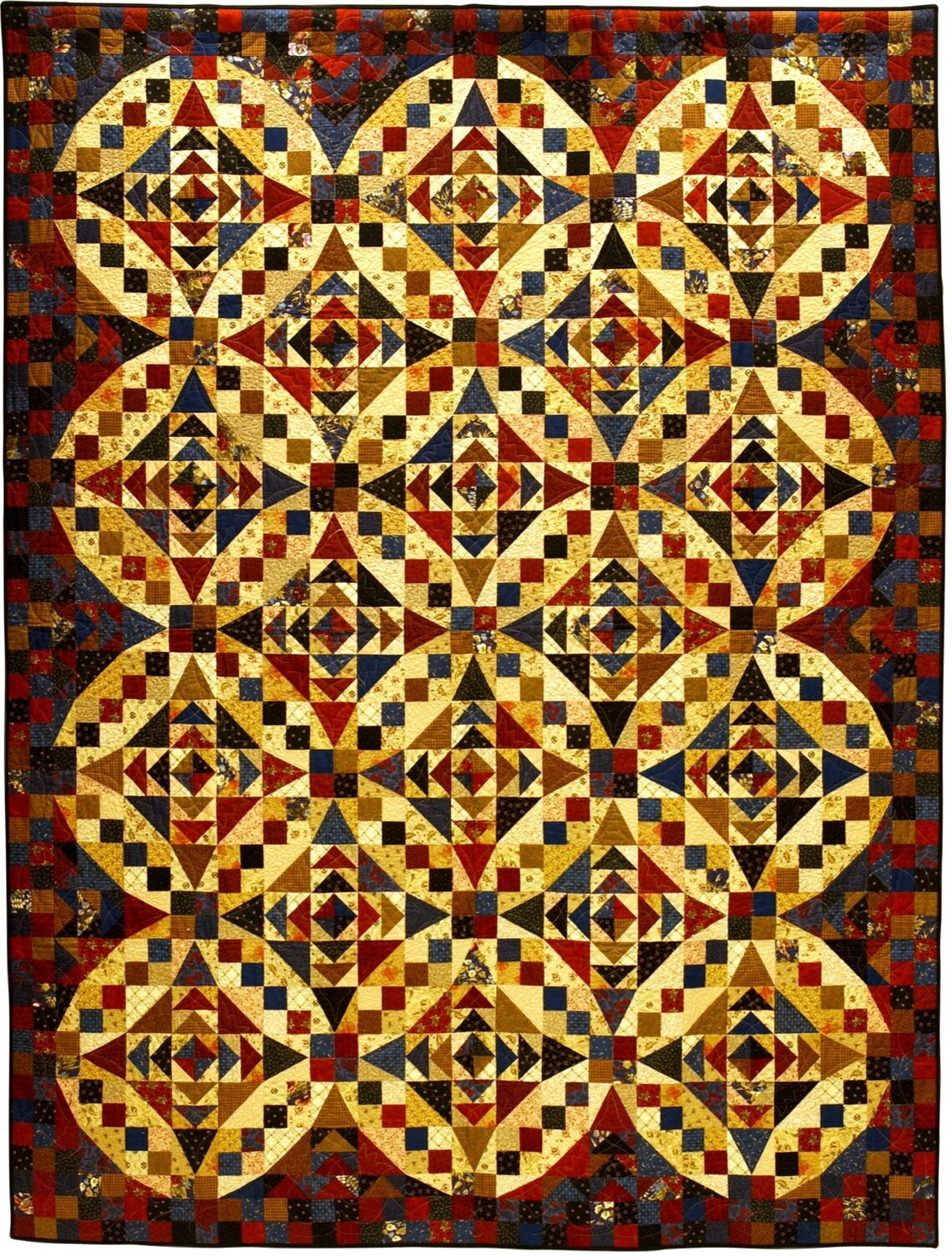 Faceted Jewels Pattern, Handmade Traditional Patchwork Quilt, All ...