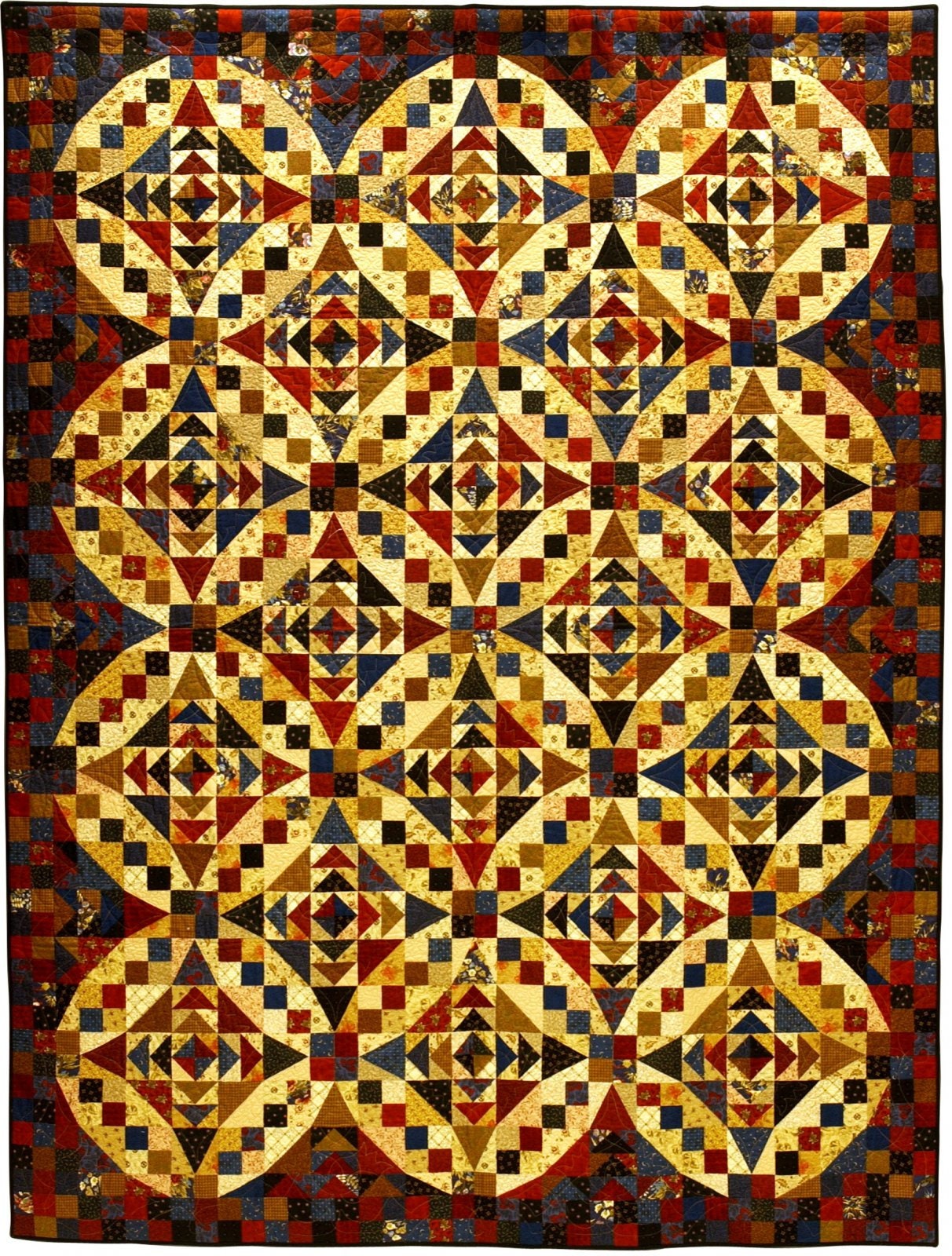 Faceted Jewels Pattern, Handmade Traditional Patchwork Quilt, All ...