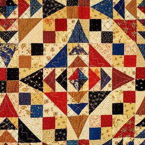 Faceted Jewels Pattern, Handmade Traditional Patchwork Quilt, All ...