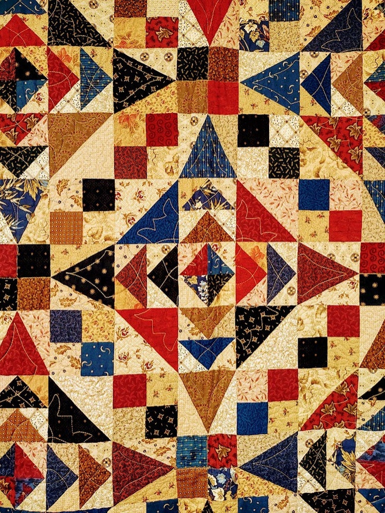 Faceted Jewels Pattern, Handmade Traditional Patchwork Quilt, All ...