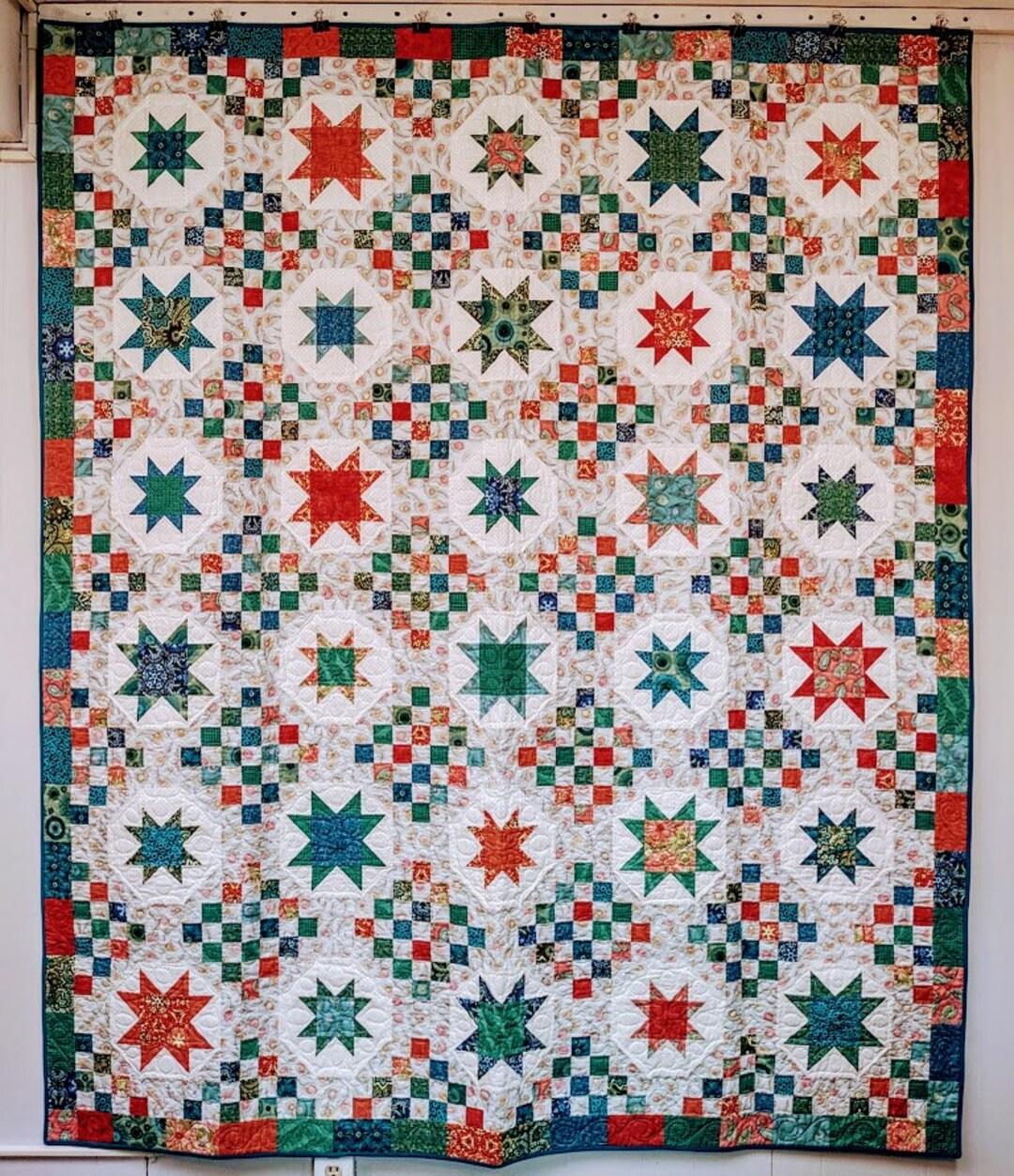 Connect the Dots Pattern, Handmade Patchwork Quilt, Americana Stars in ...