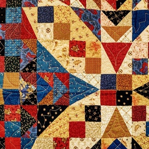 Faceted Jewels Pattern, Handmade Traditional Patchwork Quilt, All ...