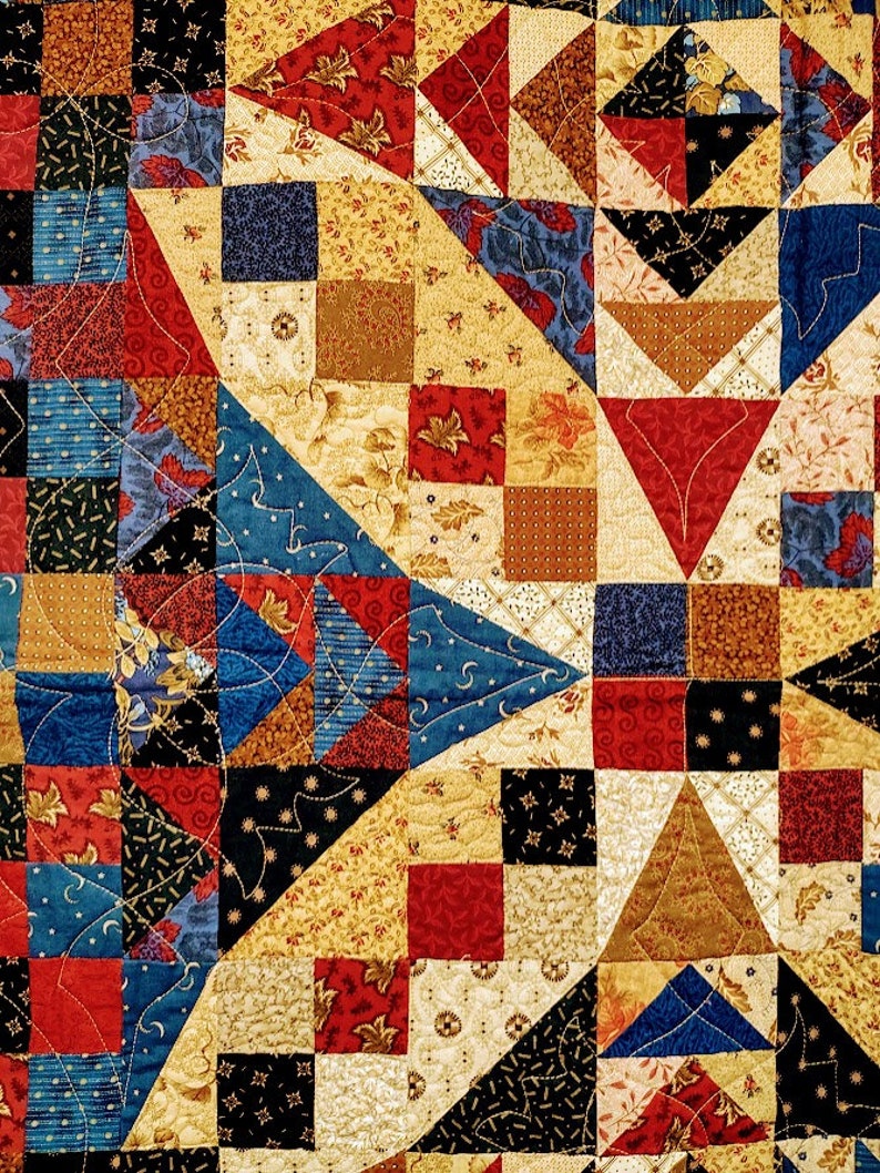 Faceted Jewels Pattern, Handmade Traditional Patchwork Quilt, All ...