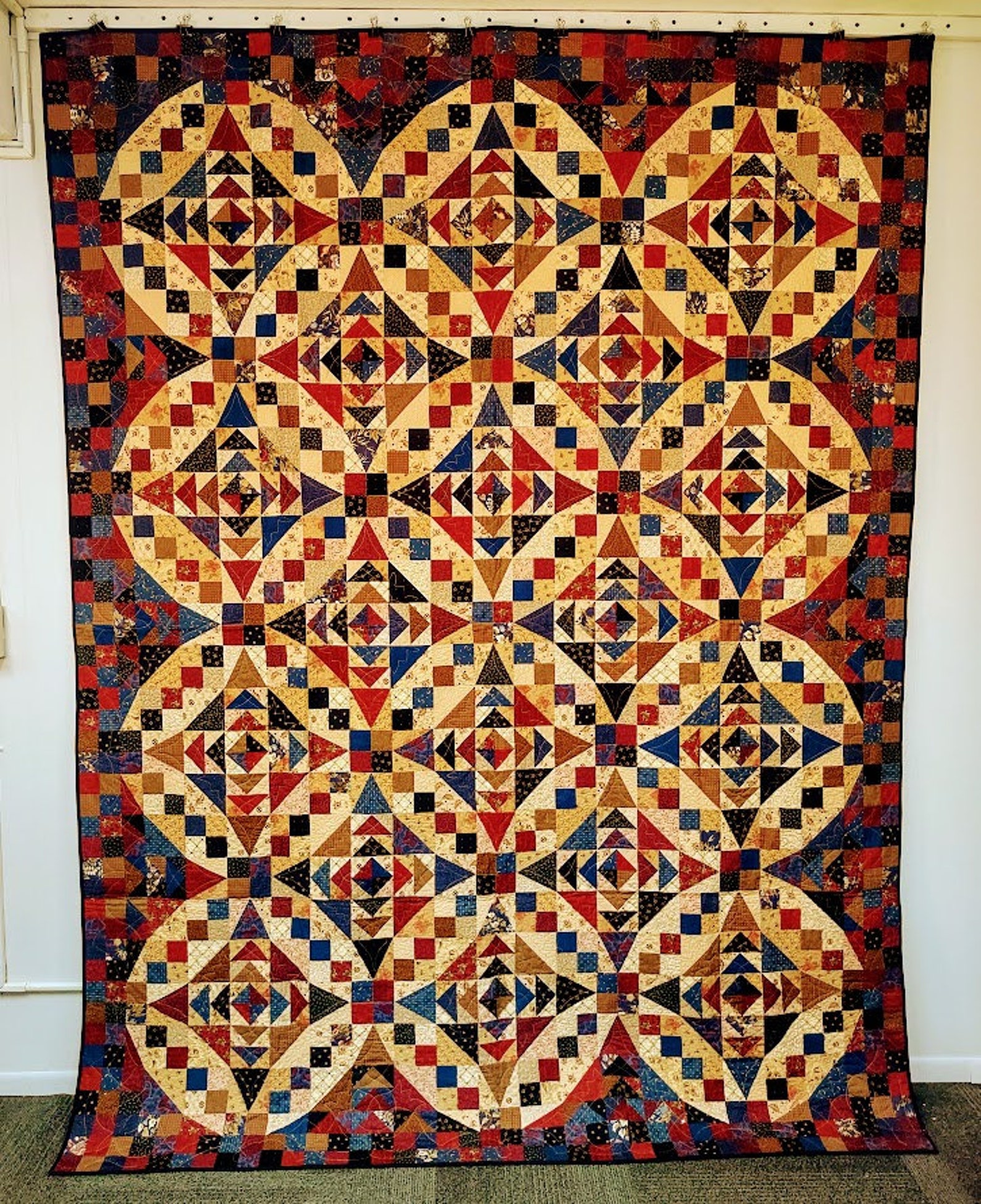 Faceted Jewels Pattern, Handmade Traditional Patchwork Quilt, All ...