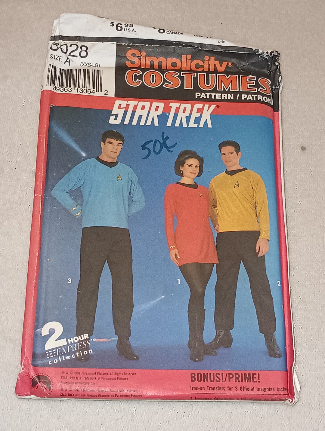 Simplicity Star Trek Original Series Costume Sewing Pattern - Etsy