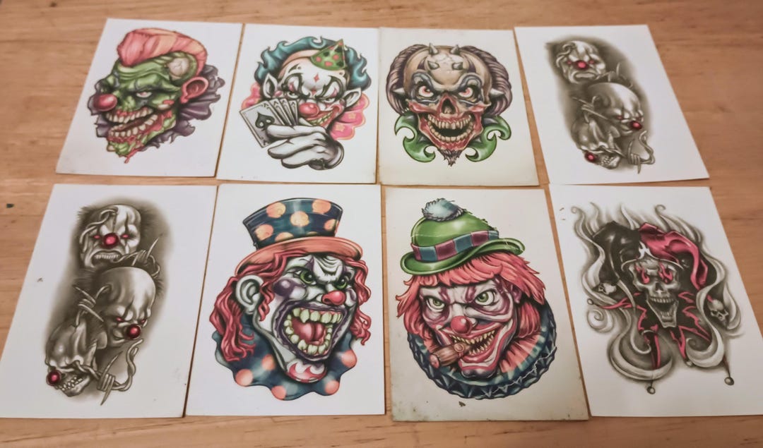 Krazy Klowns Clowns and Others Temporary Tattoo's Vending Machine Lot ...
