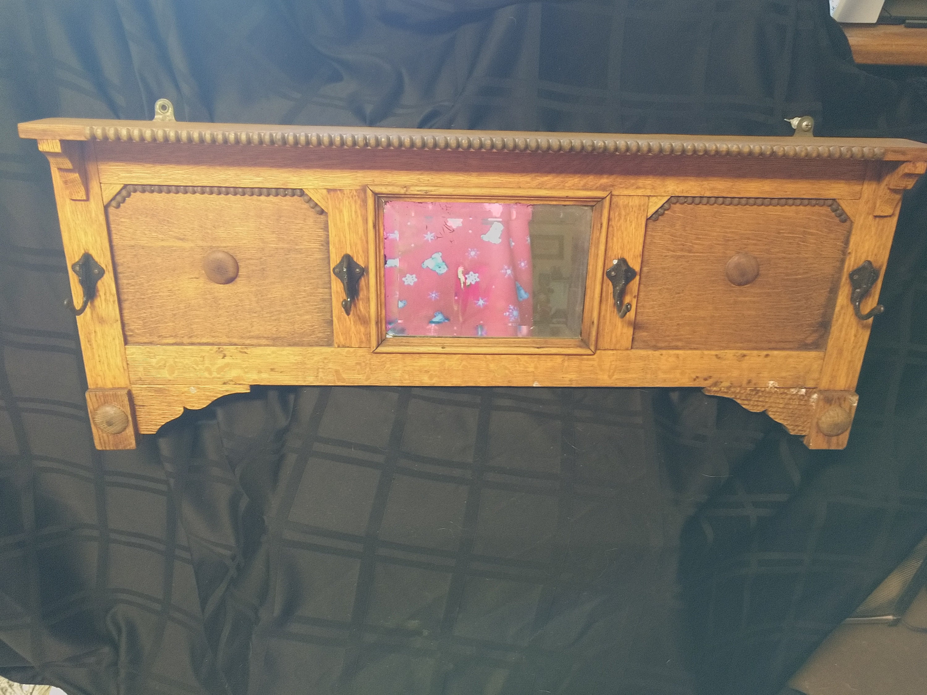 Antique Oak Wall Rack - Etsy