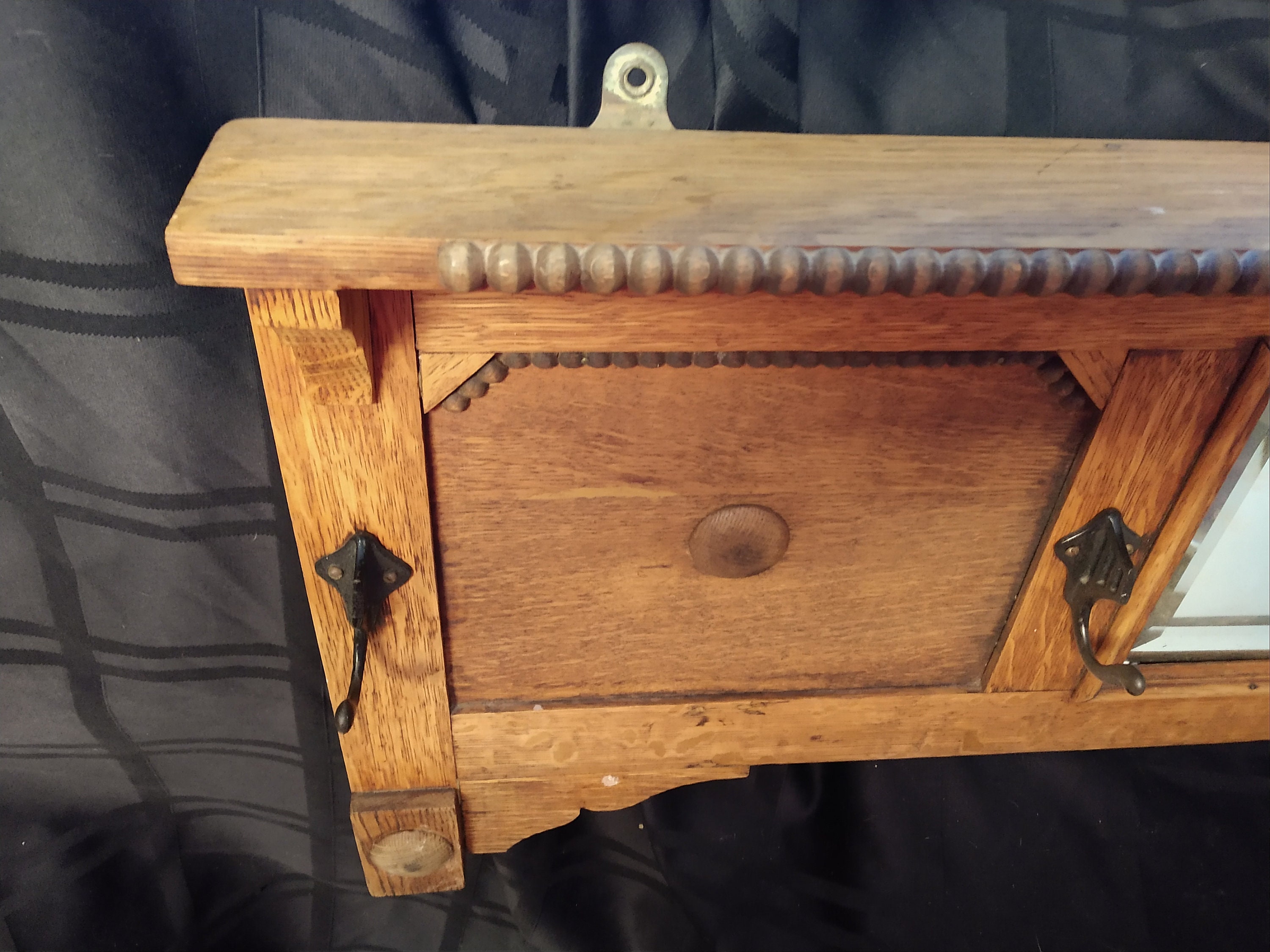 Antique Oak Wall Rack - Etsy