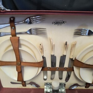 40's Sirram English Leather Picnic Hamper - Etsy