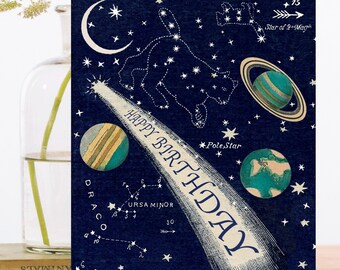 Space Birthday Card - Etsy