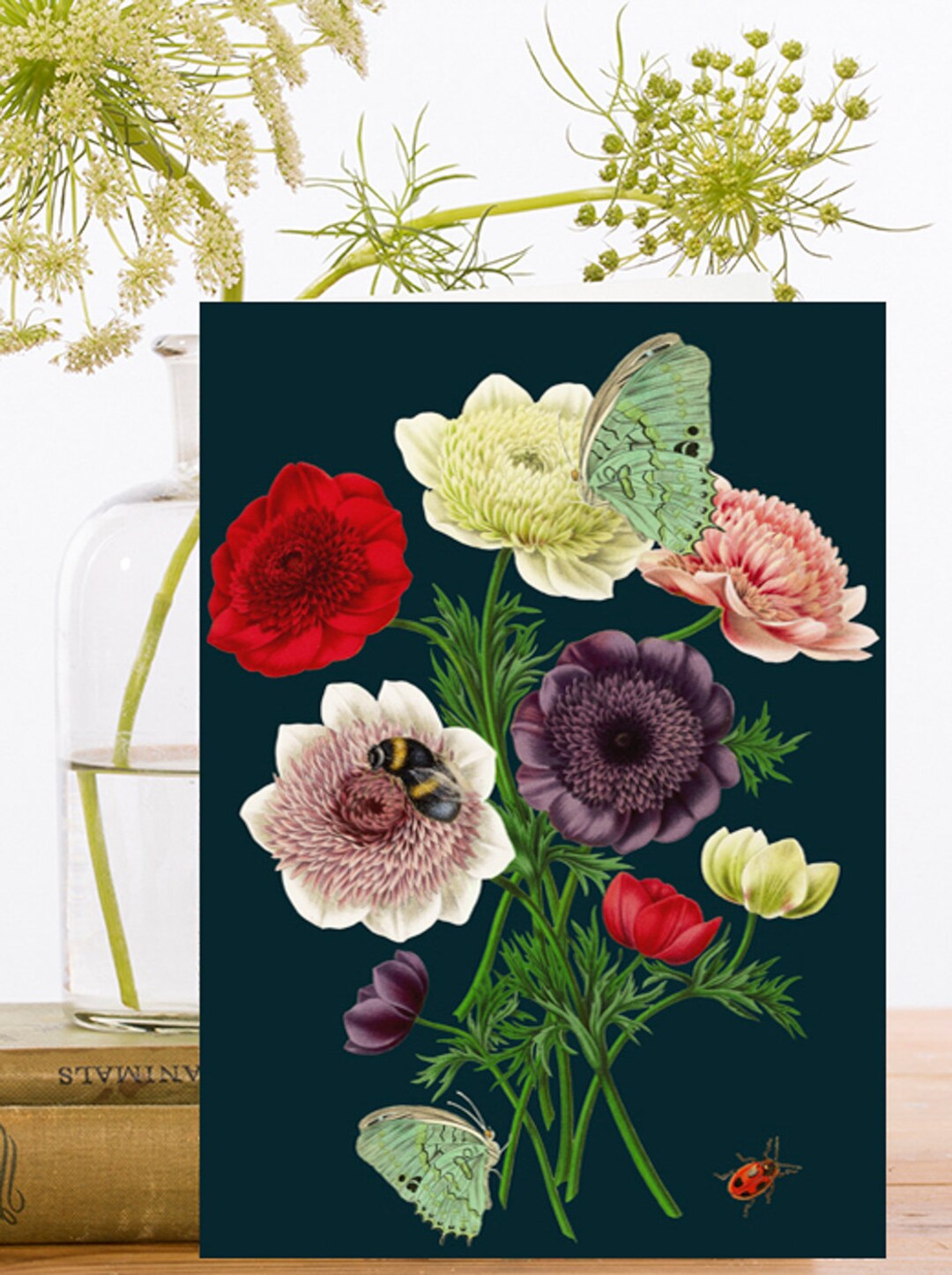 Whimsical Vintage Collage Art Card ~sustainably Sourced Material ...