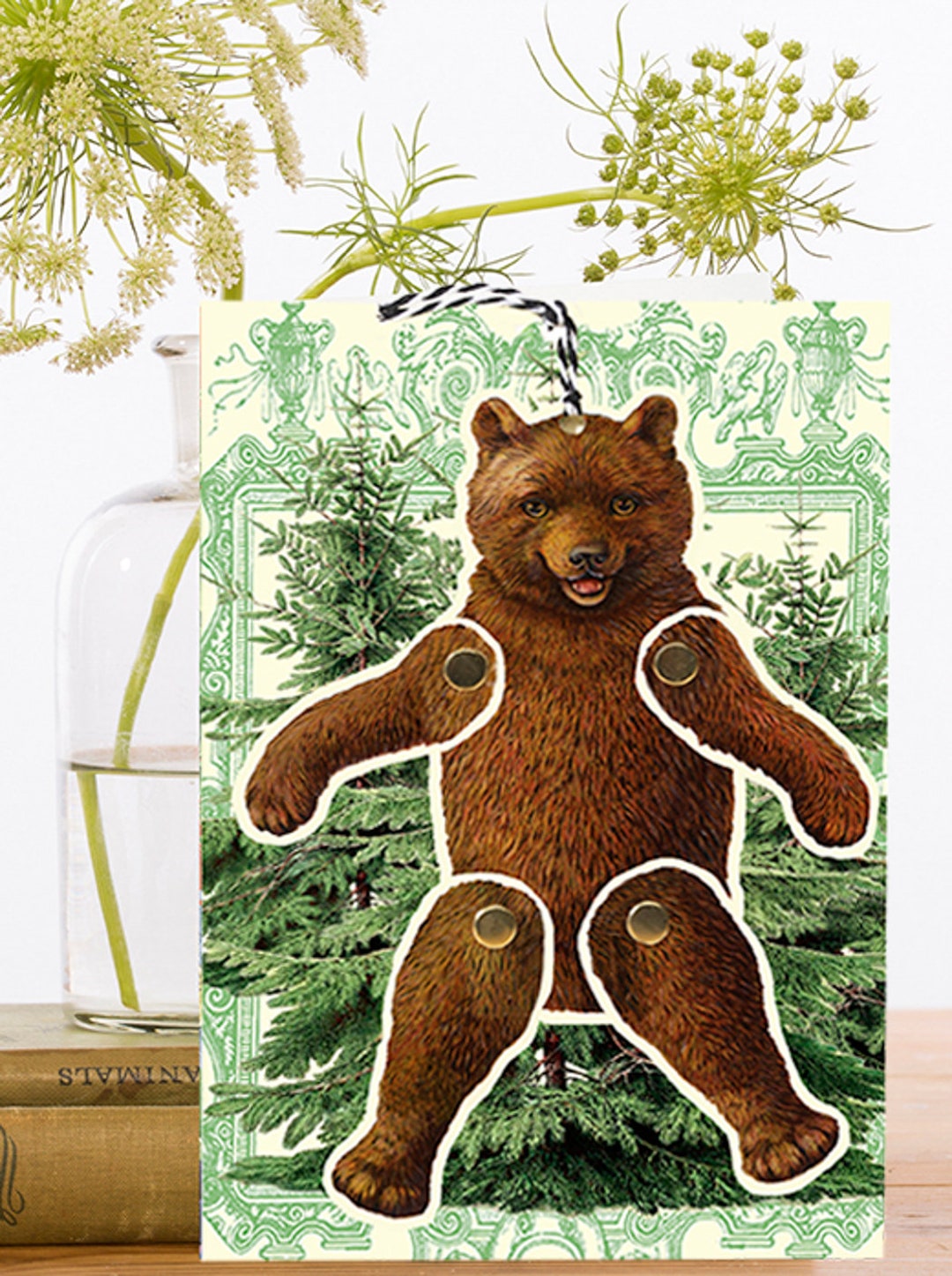 Whimsical Hanging Fandangle Vintage Collage Art Card ~ Articulated Dark ...