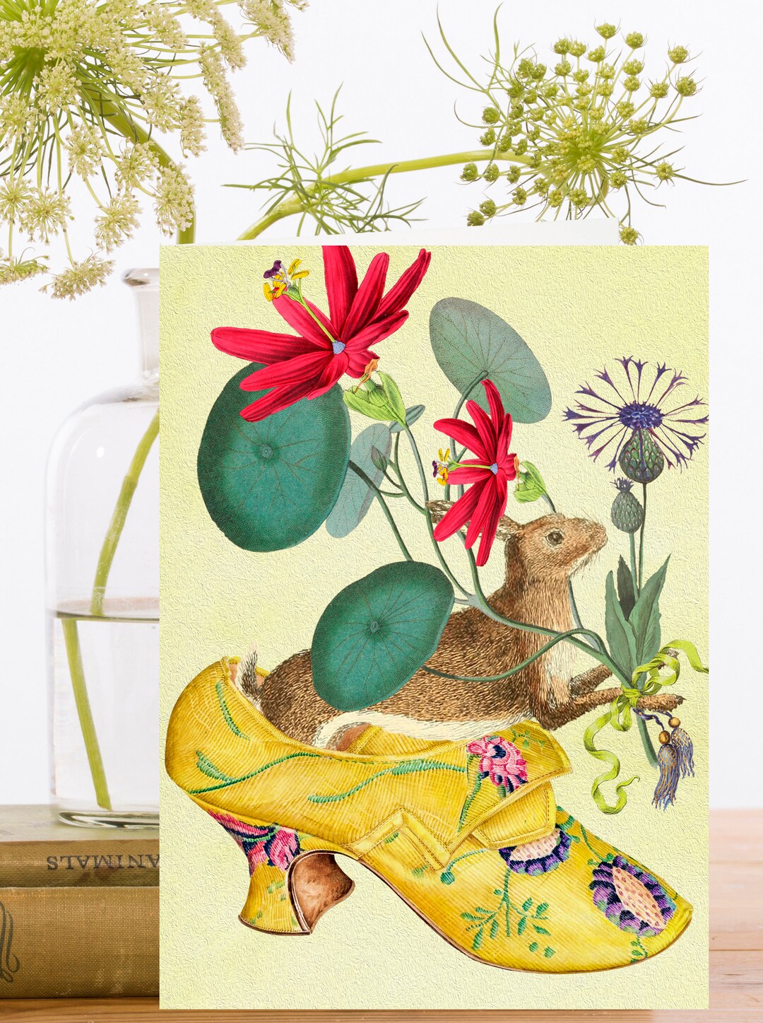 Whimsical Vintage Collage Art Card~sustainably Sourced Material ...