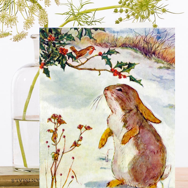 Christmas Rabbit Antique - Etsy UK