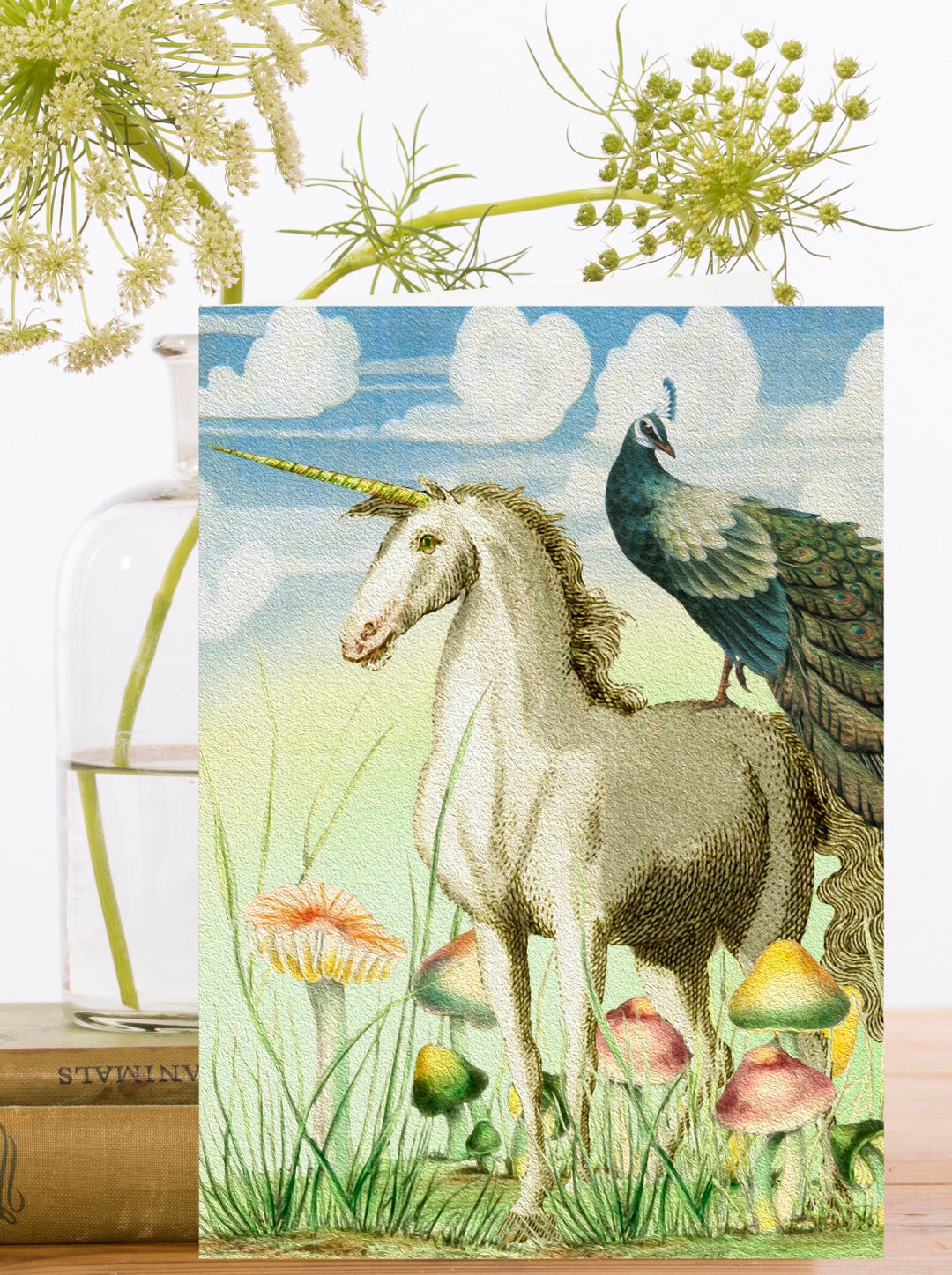Whimsical Vintage Collage Art Card~sustainably Sourced Material ...