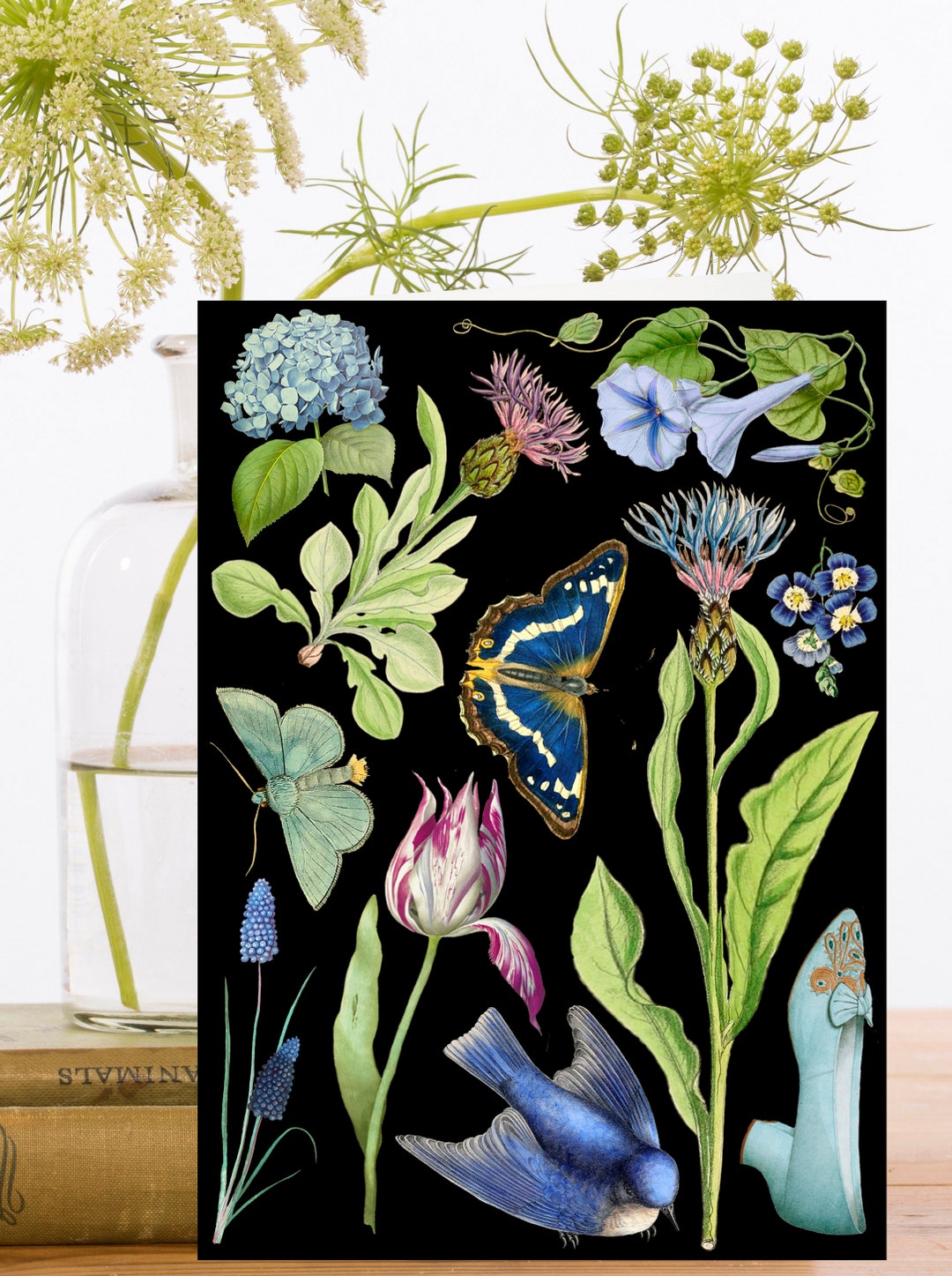 Whimsical Vintage Collage Art Card~sustainably Sourced Material ...