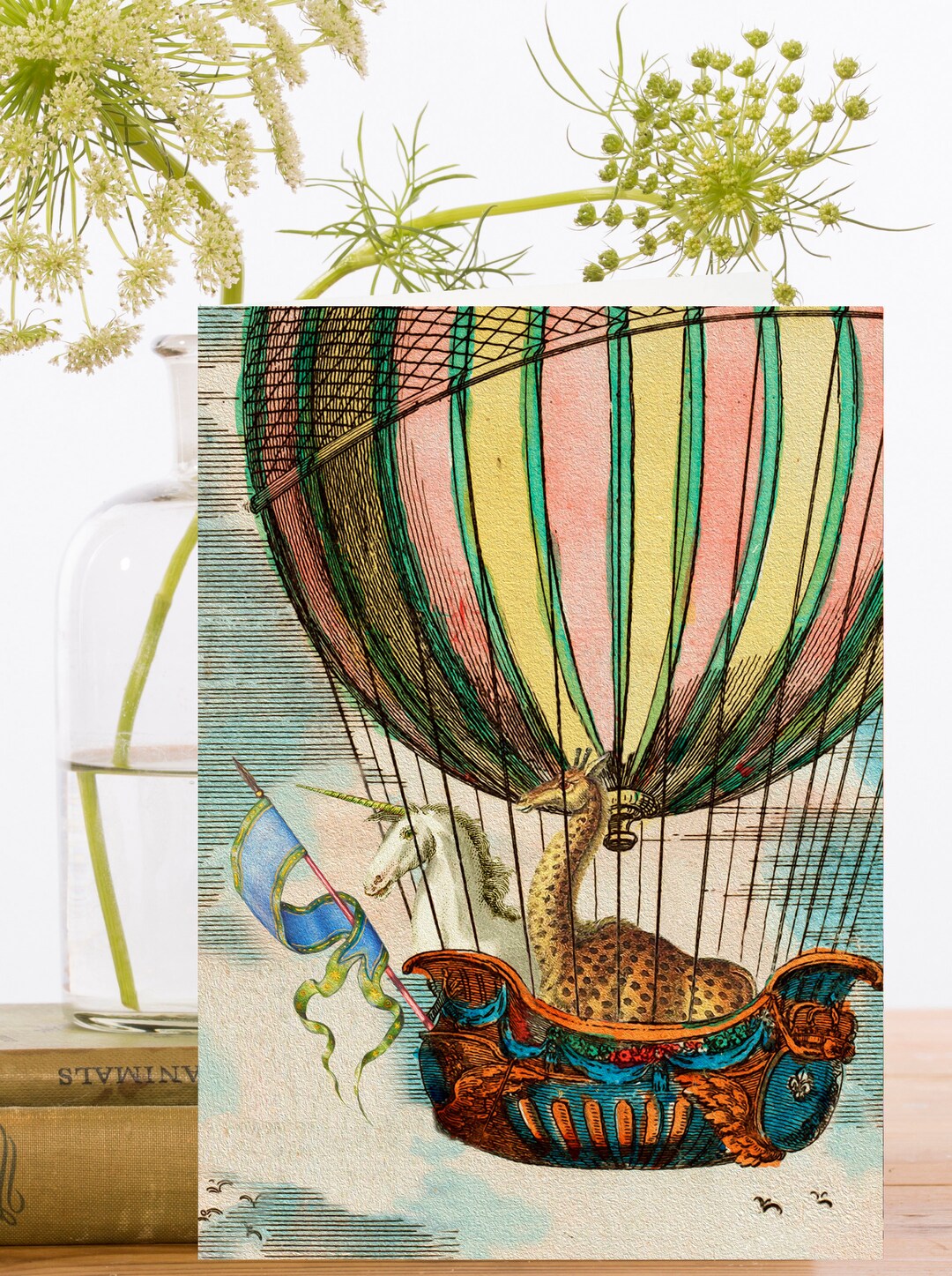 Whimsical Vintage Collage Art Card~sustainably Sourced Material ...