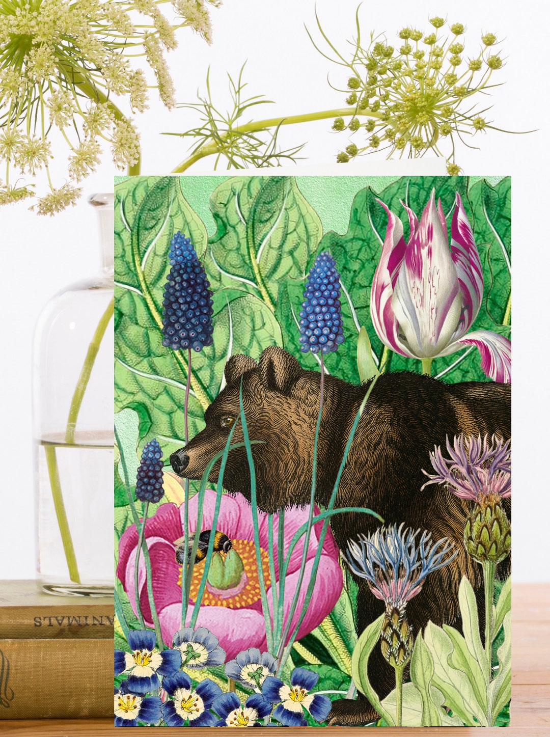 Whimsical Vintage Collage Art Card Sustainably Sourced Material ...