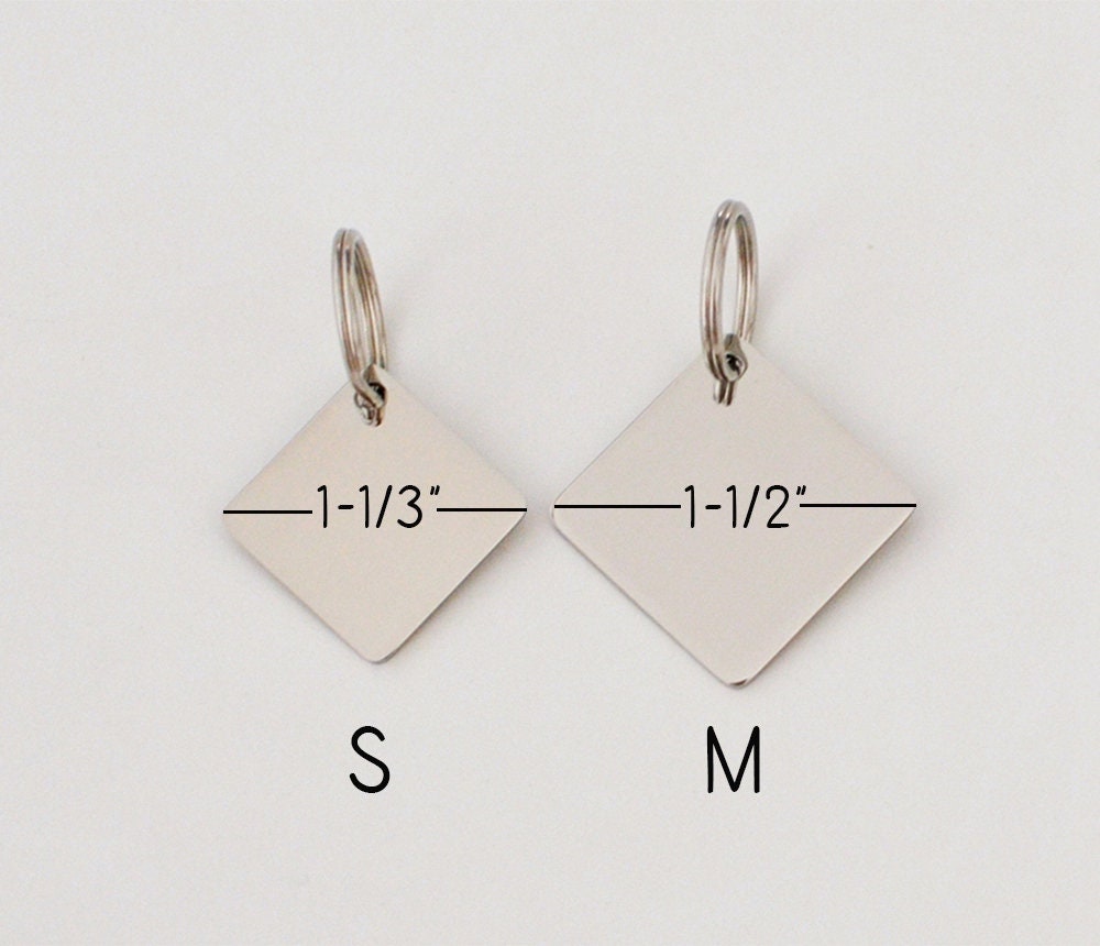 Personalized Dog Tag Diamond Tag Pet Tag Custom Dog Tag Cat - Etsy