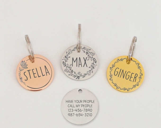 Personalized Dog Tag Pet Tag Cat Tag Cat Collar Tag Cat ID Tag - Etsy