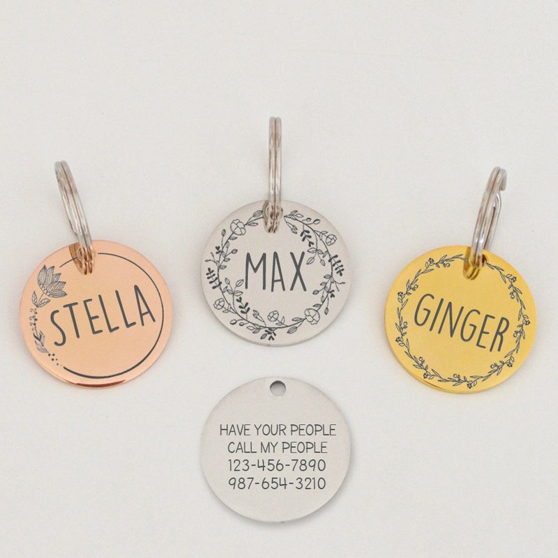 Dog Tag for Dogs Floral - Etsy