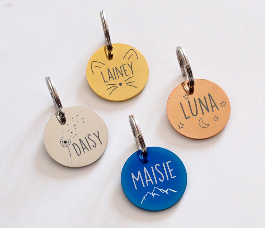 Dog Tag Personalized Cat Tag Custom Dog Collar Cat Collar Tag Cat ID ...