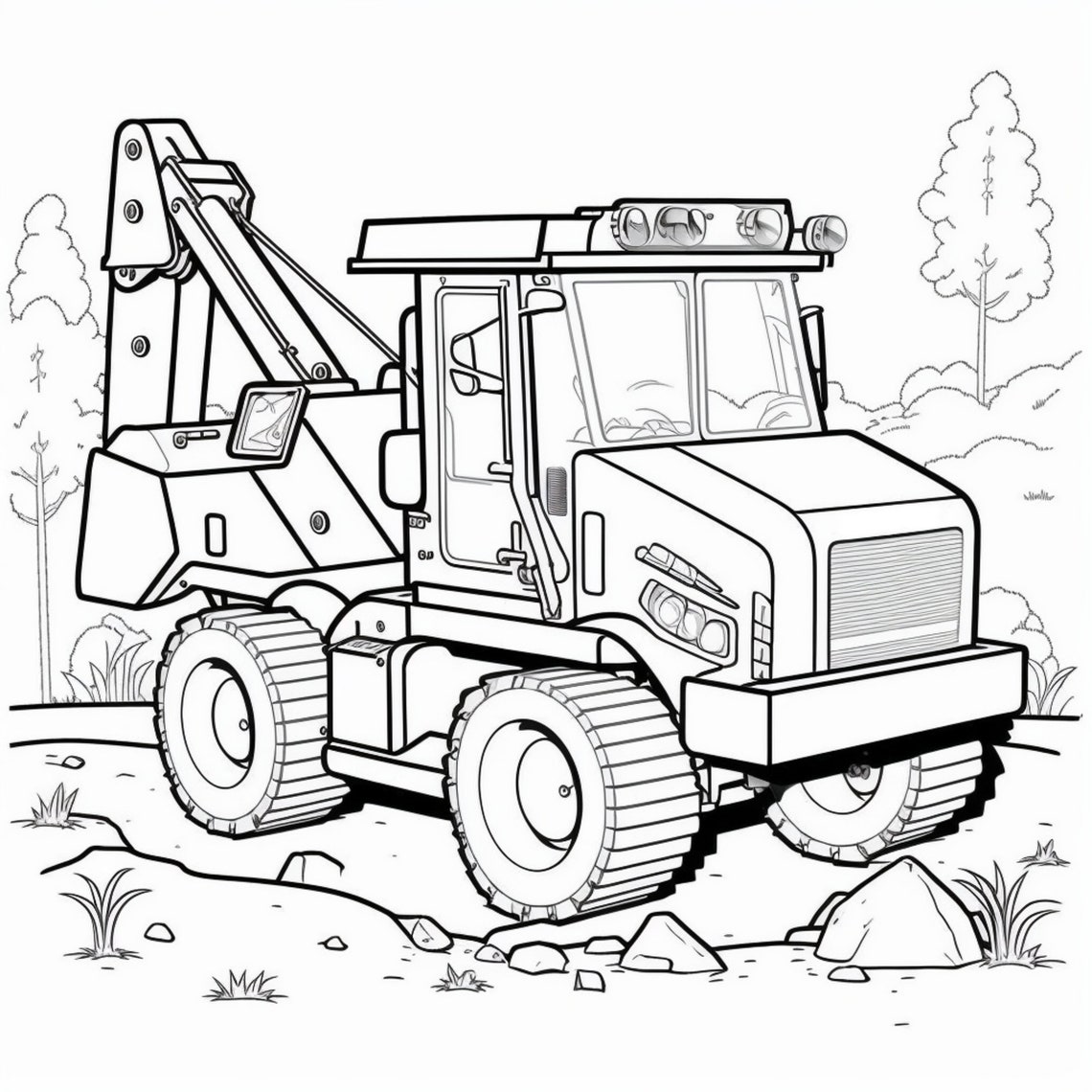 7 Construction Fun Coloring Pages - Etsy
