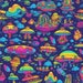 Abstract UFO Funky Seamless Patterns Digital Paper Pack Instant ...