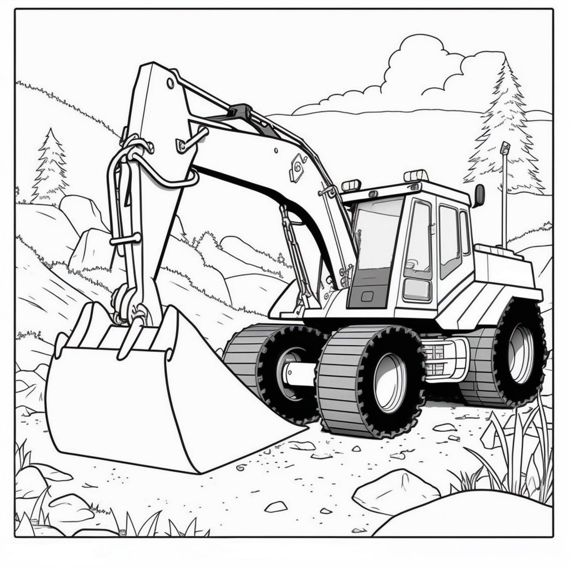 7 Construction Fun Coloring Pages - Etsy