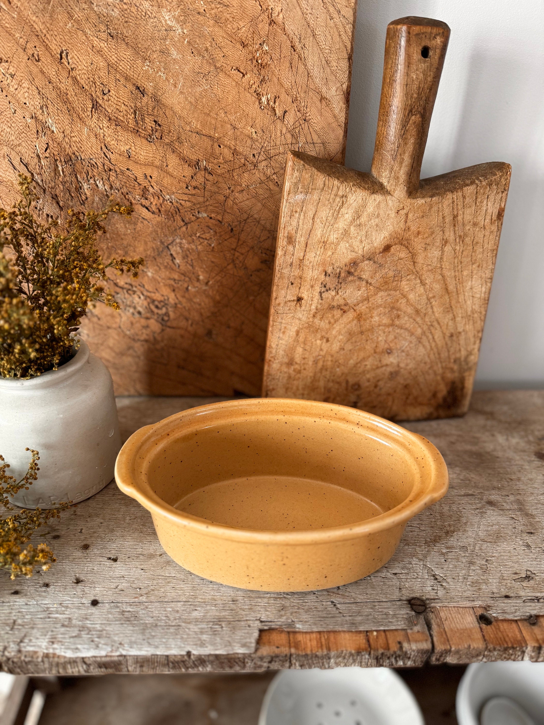 Digoin Vintage Pottery Honey-colored Stoneware Casserole - Etsy