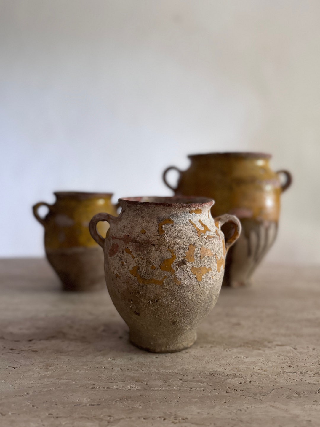RARE Sized, 1800s French Provençal Pot, Confit Pot, Very Rustic Pottery ...