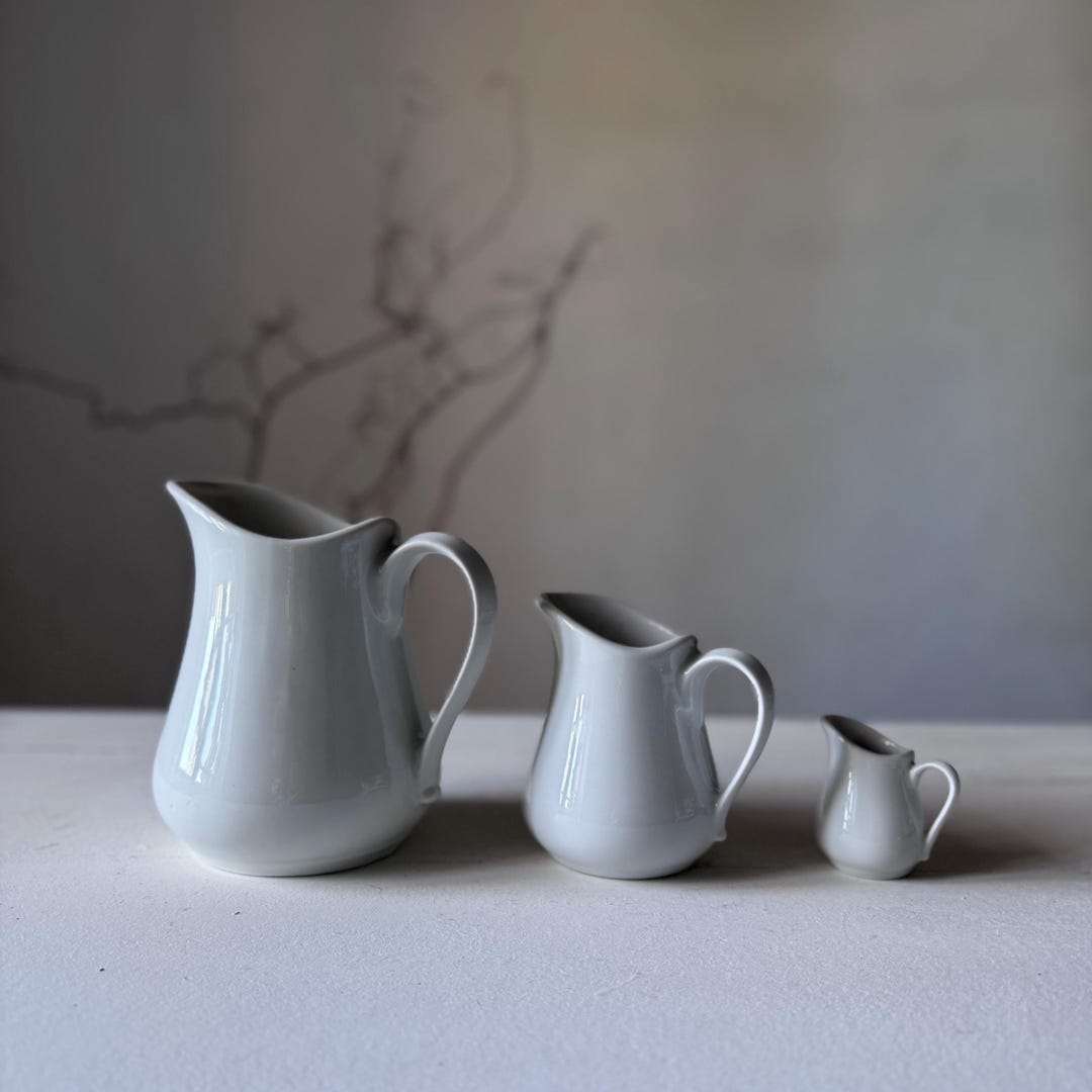 French Porcelain Pitchers, Aplico, France, Set of Three - Etsy