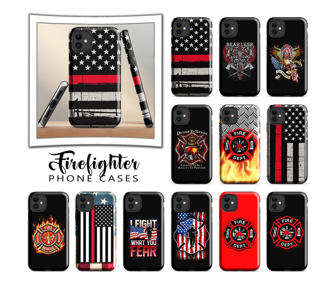 Firefighter 1 Cell Phone Case Thin Red Line Flag First Responder ...