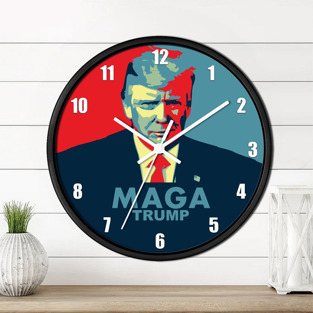 President Donald Trump 9 10 Wall Clock Republican Make America Great ...