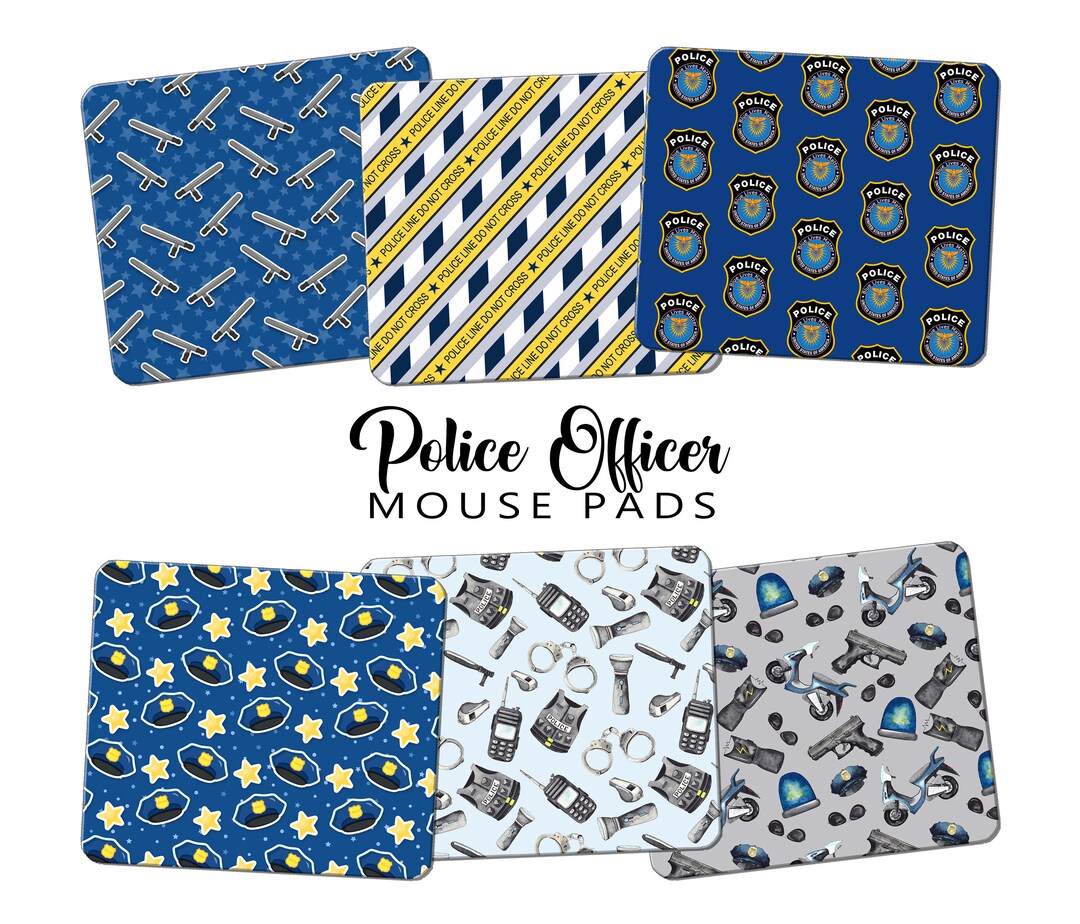 Police 11 Mouse Pad Police Officer Dept Cop Hero Badge Law Enforcement ...