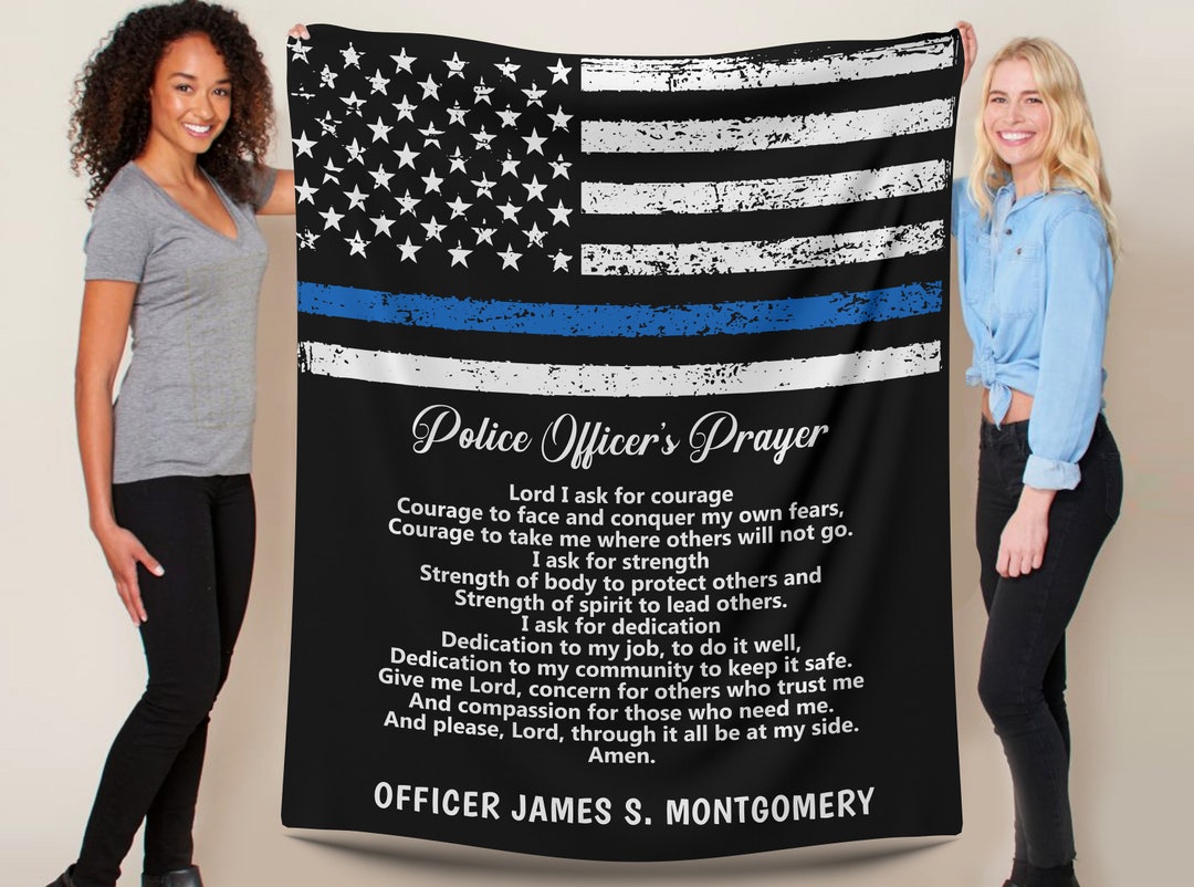 Police Officer Prayer PERSONALIZED (optional) Velveteen Throw Blanket ...
