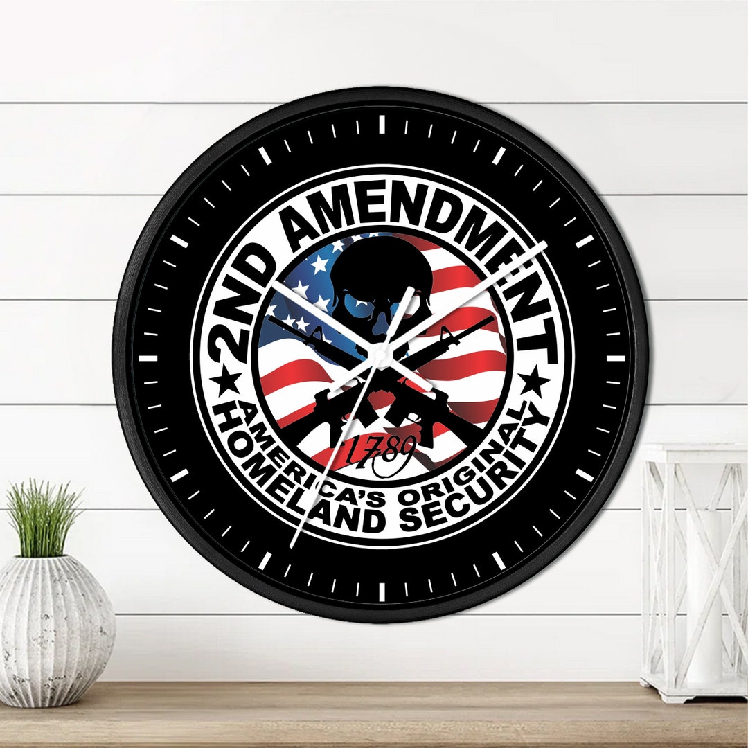 Gun Rights 2nd Amendment 5 10 Wall Clock Patriot Gun Rights Freedom ...