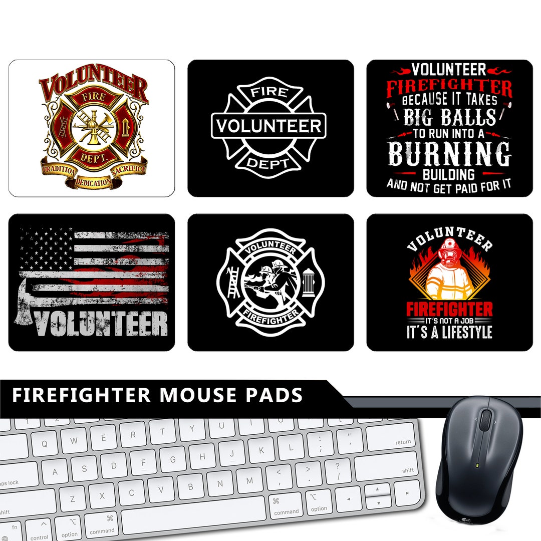 Firefighter 5 MOUSE PAD Fireman Fire Man Department Dept First ...