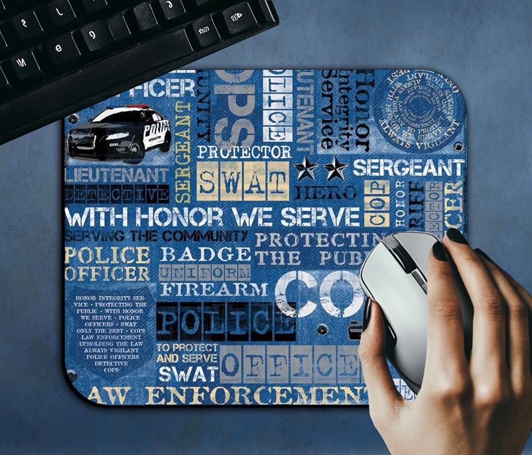Police Officer Mouse Pad #21, Thin Blue Line Desk Mat, Law Enforcement ...