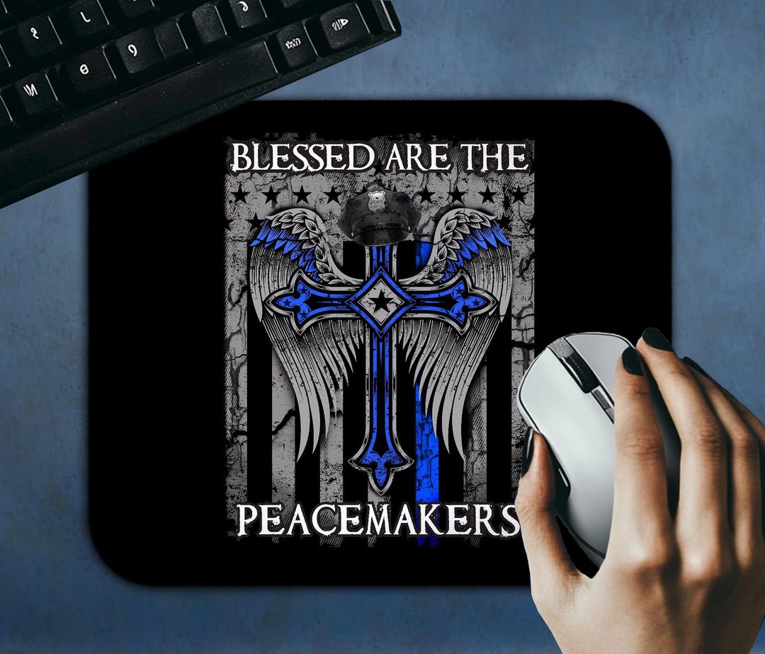 Christian Police Mouse Pad #11, Thin Blue Line Desk Mat, Faith-based ...