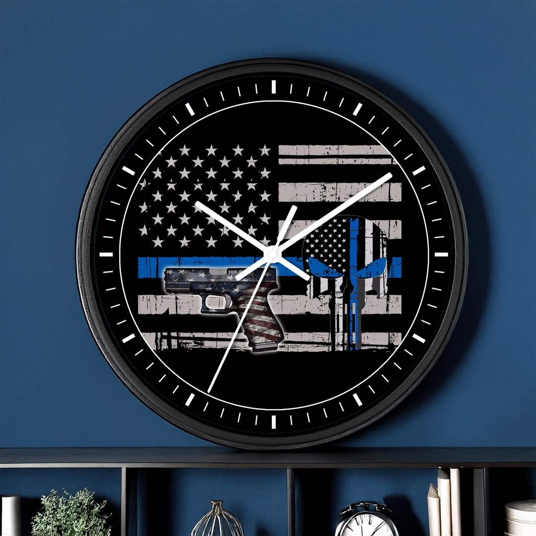 Police Officer Wooden Wall Clock 5, 10 Round, Law Enforcement Decor ...