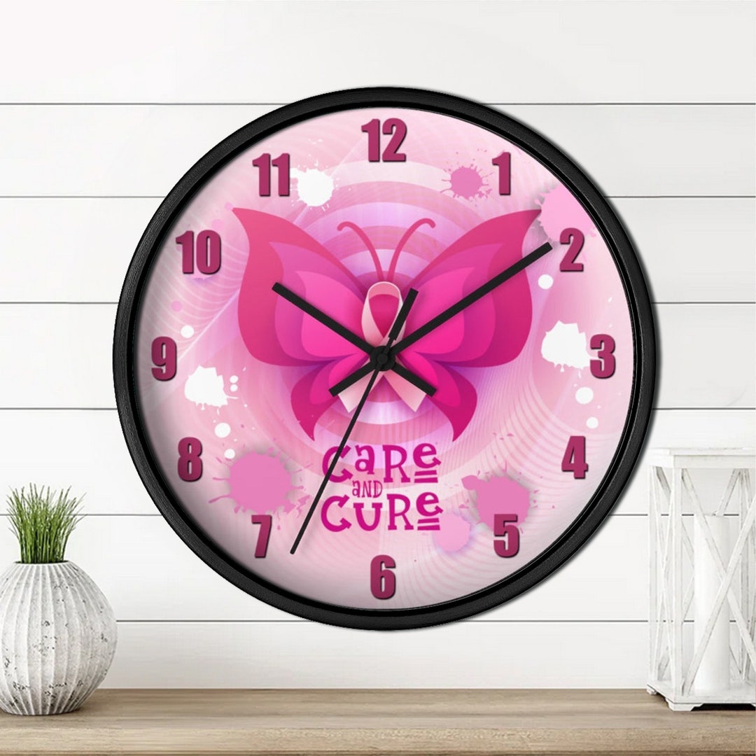 Breast Cancer Awareness 6 10 Wall Clock Hope Survivor Pink Ribbon ...