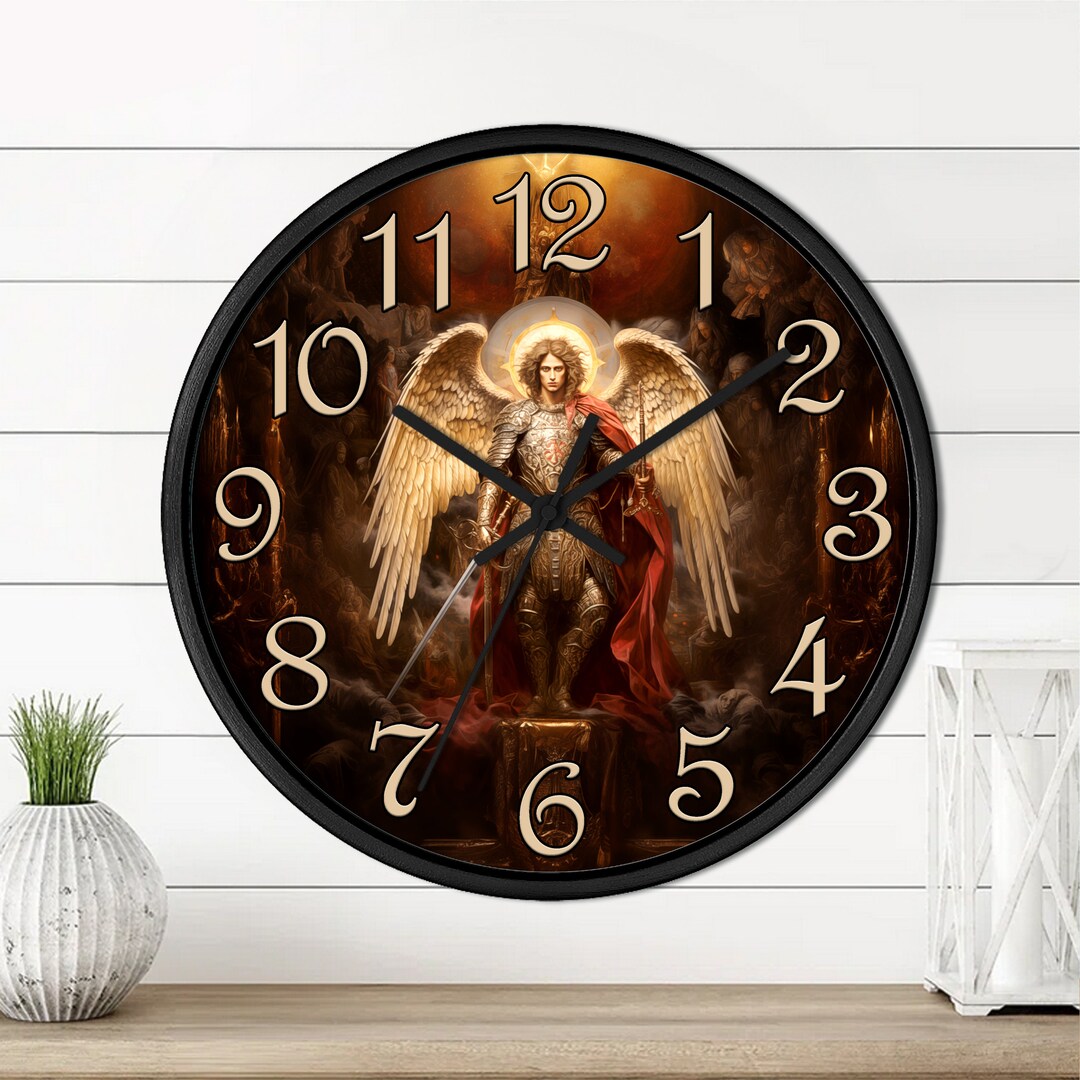 Christian 9 10 Wall Clock the Archangel Saint Michael Defend Us ...