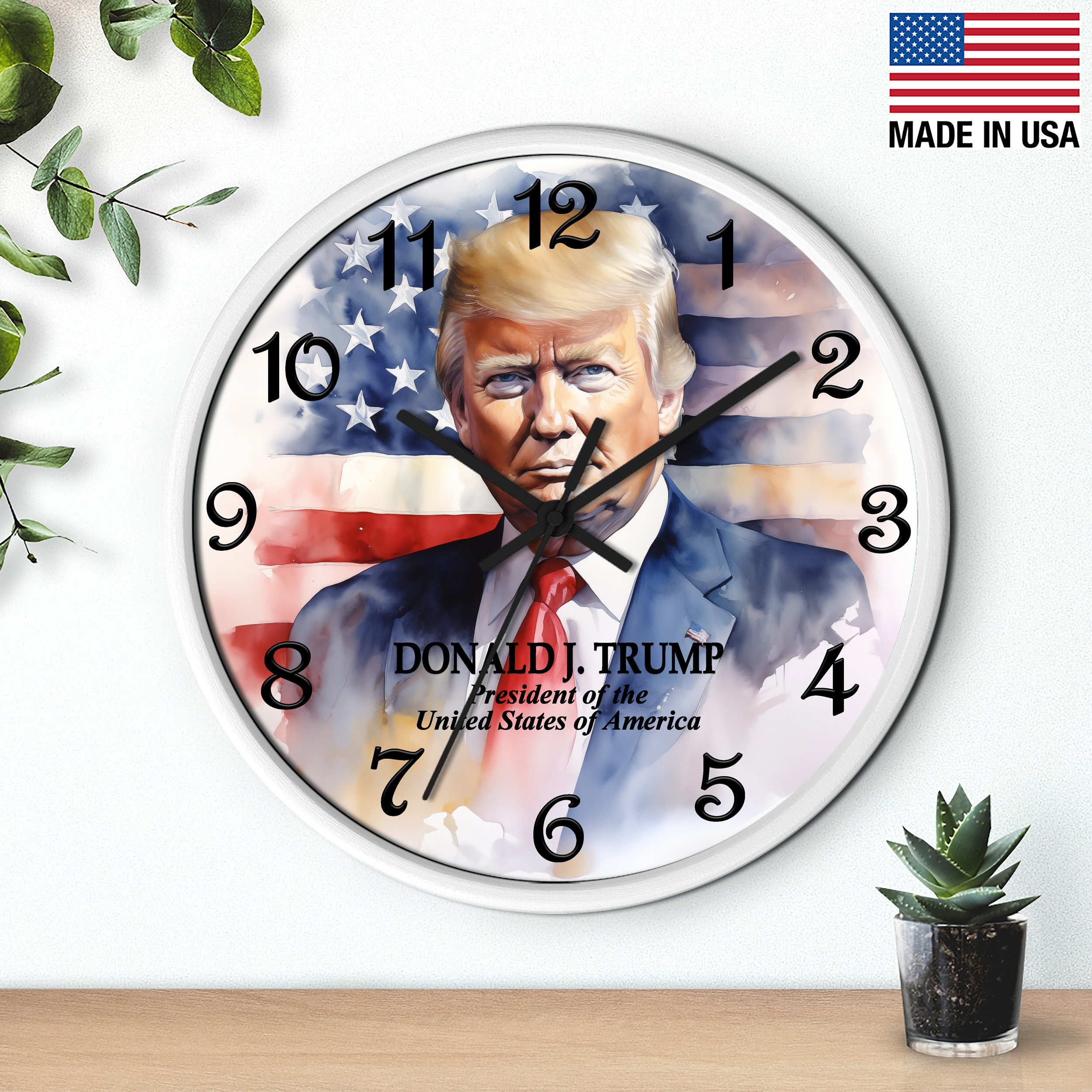 President Donald Trump #3 - 10" Wall Clock - Republican Make America ...