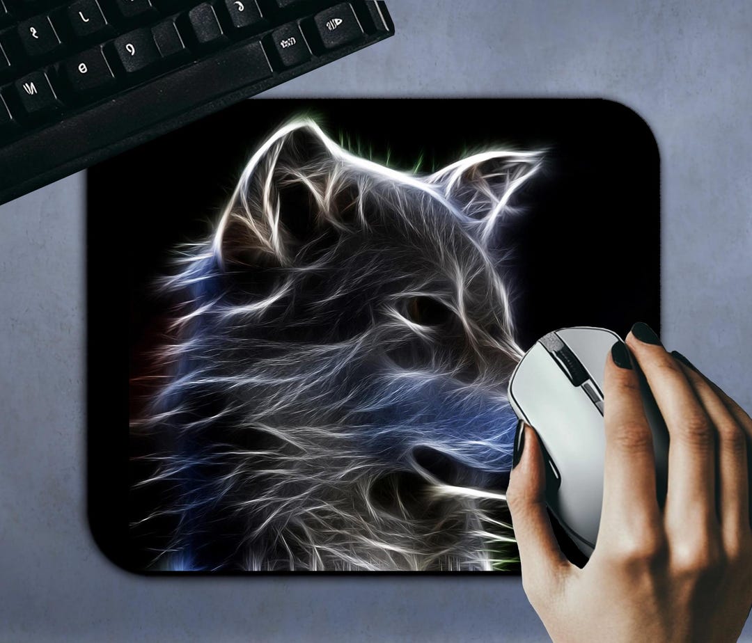 Fantasy Wolf Mouse Pad #13, Wolf Art Desk Mat, Mystic Wolf Mousepad ...