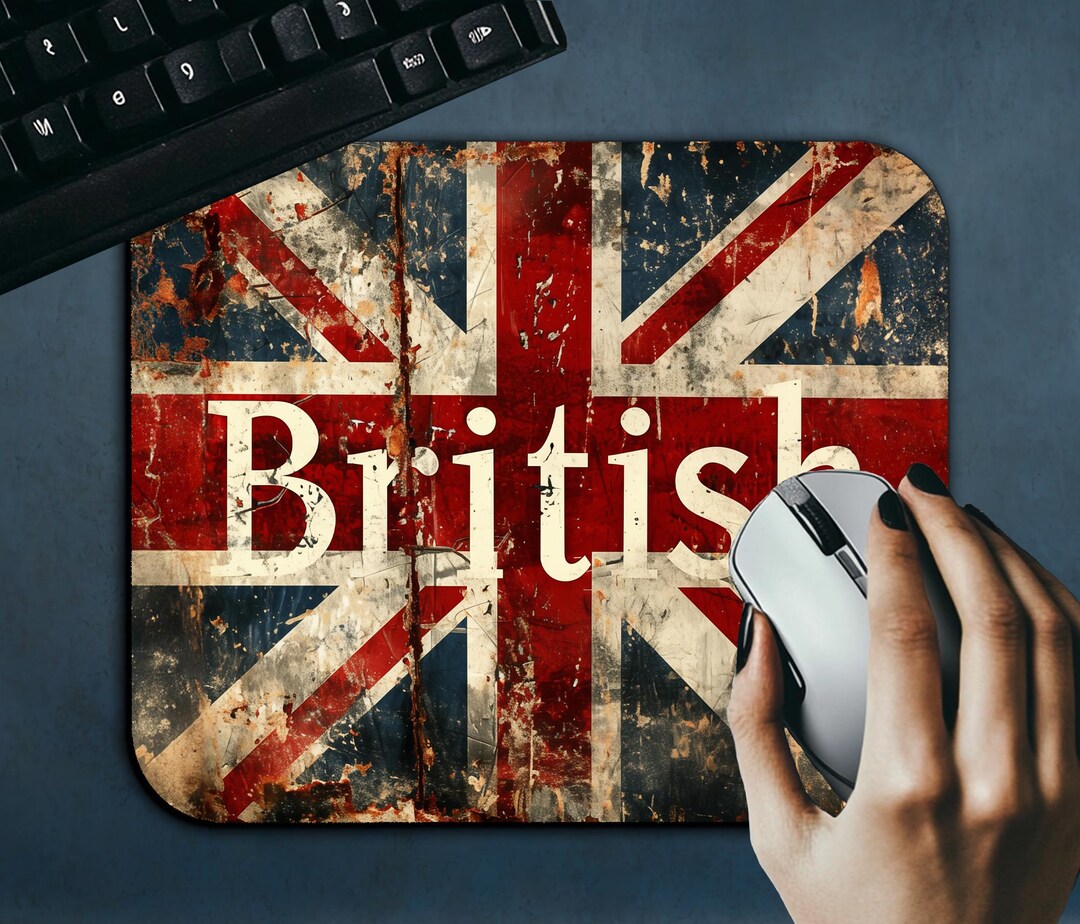 British Flag Mouse Pad #3, Union Jack Desk Mat, UK Office Decor, London ...