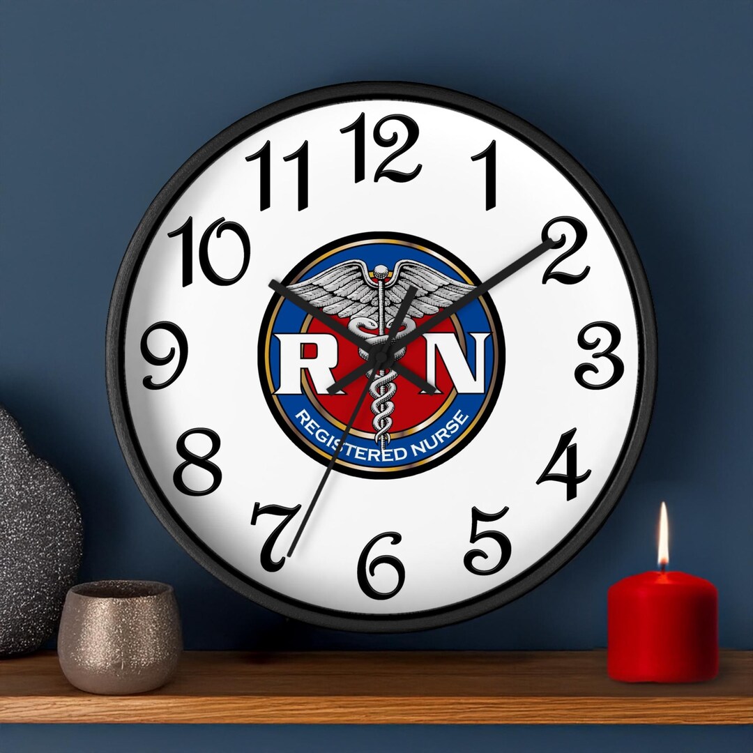 Nurse Wooden Wall Clock 2, 10 Round, Clock for Nurses, Medical ...