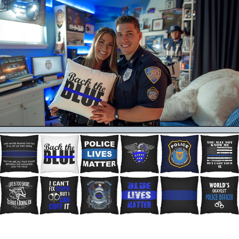 Thin Blue Line Crochet Throw - Etsy
