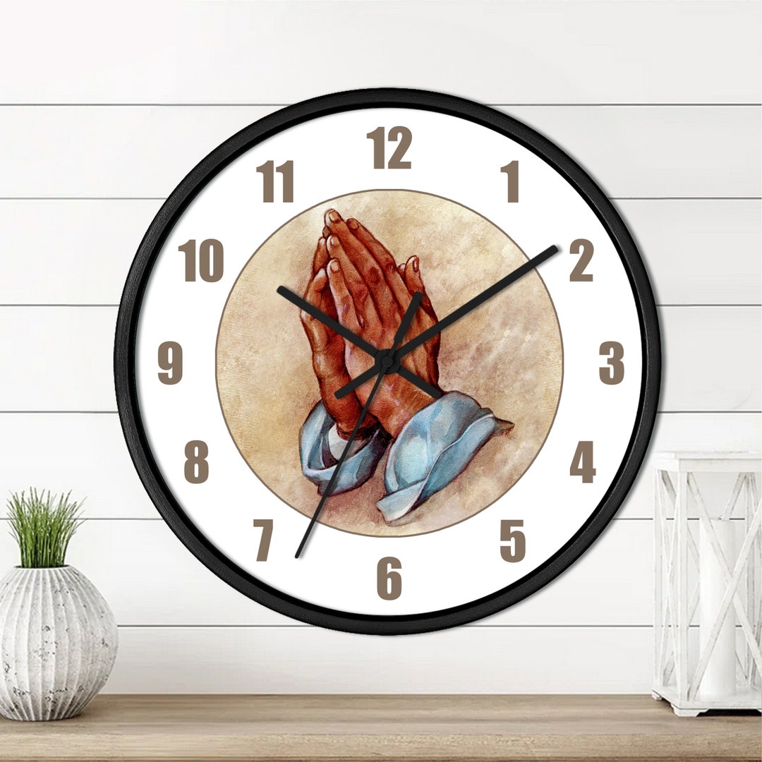 Christian 4 10 Wall Clock Praying Hands Jesus Christ Religious ...